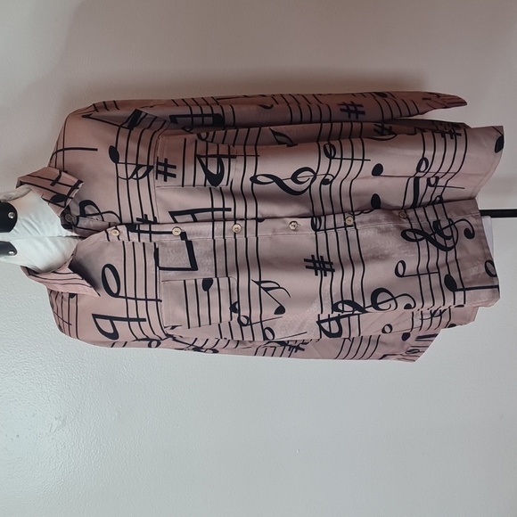 None | Tops | Mysical Music Notes Musical Notes Long Sleeve Blouse Size ...